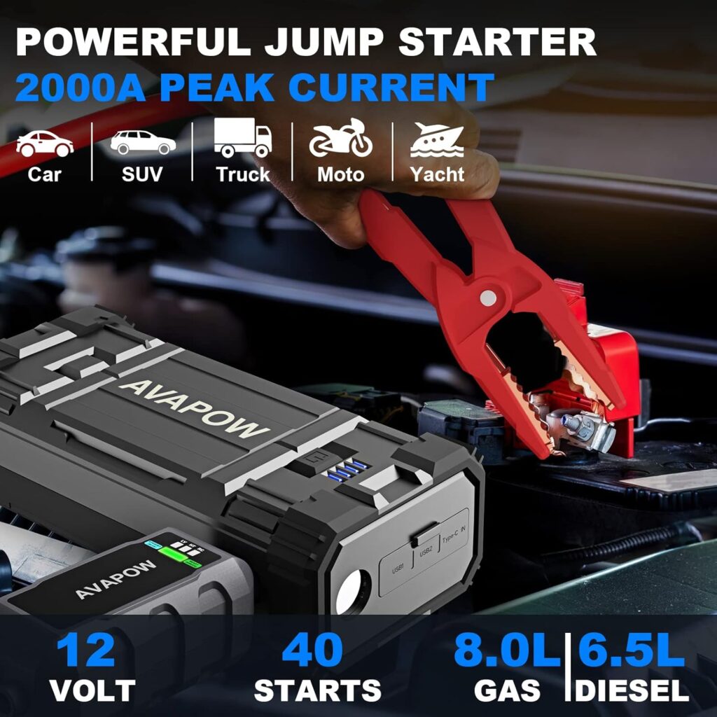 AVAPOW Car Battery Jump Starter 2000A review