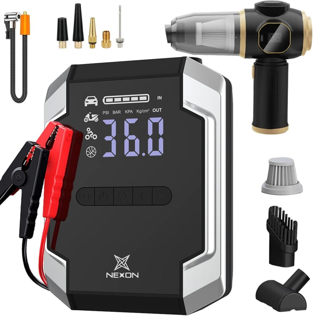 NEXON Jump Starter Air Compressor Vacuum Cleaner 20000mAh review